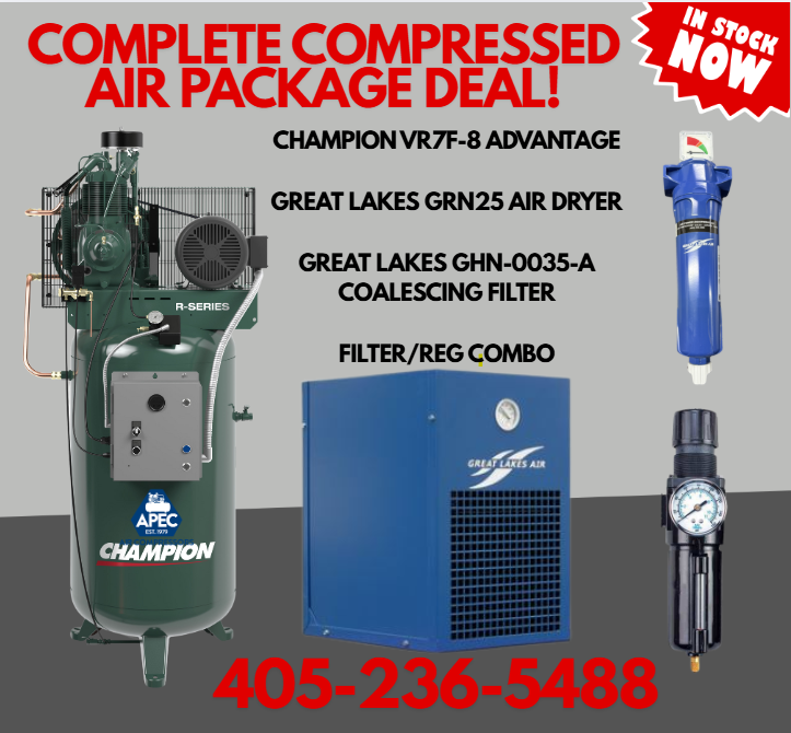 7.5hp Champion R-Series Air Compressor Package 230volt 1Phase